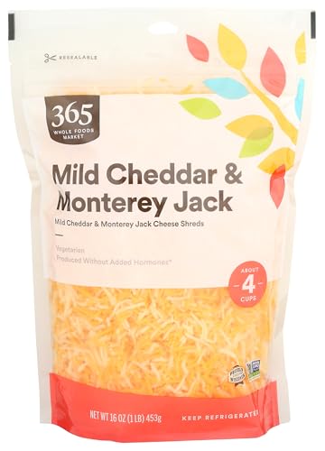 365 by Whole Foods Market, Blend Monterey Jack Cheddar Fancy Shred, 16 Ounce