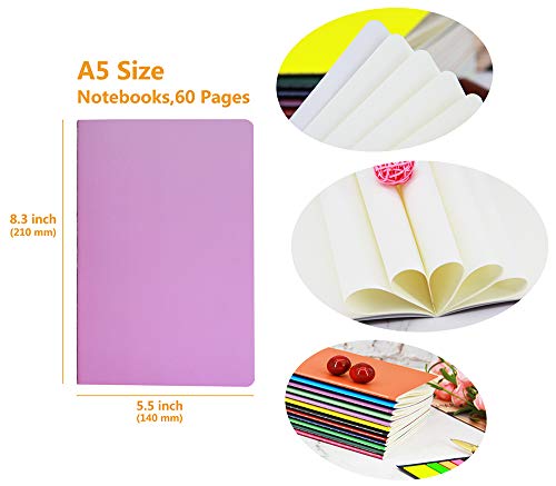 Zegrox A5 Colorful Blank Sketchbook Unruled Journal Pack Planner with Unlined Paper,Thick Blank Journal -60 Pages, 12 Pack (Blank)