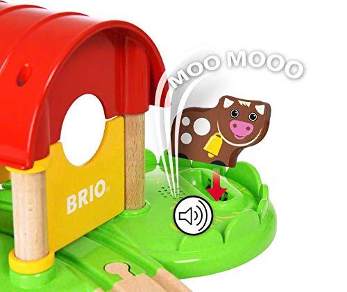 BRIO World - 33826 My First Farm | 12 Piece Wooden Toy Train Set for Kids | Interactive Learning Experience | FSC-Certified Wood | Suitable for Ages 18 Months and Up