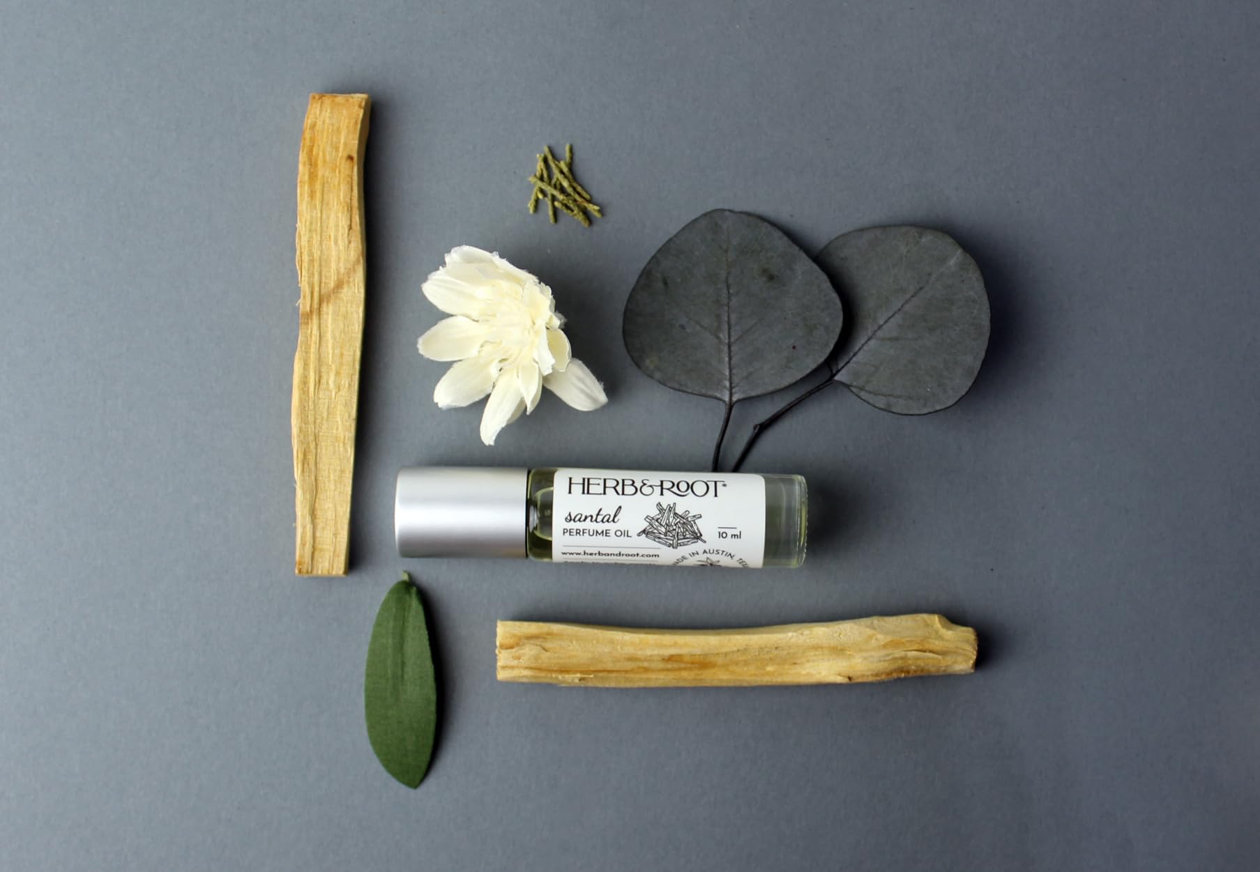 Santal Perfume Oil Rollerball (Roll on) | Herb & Root | 10ml | Virginia Cedar and Palo Santo, Smoky Woods Fragrance for Men or Women