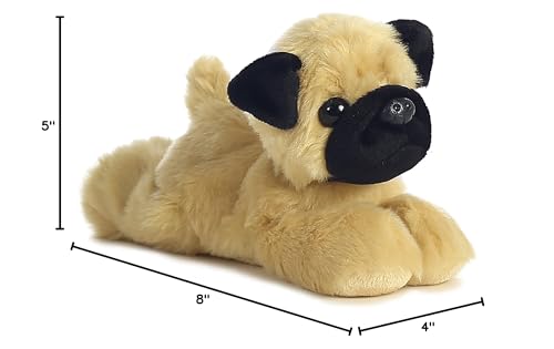 Aurora® Adorable Mini Flopsie™ Mr.Pugster™ Stuffed Animal - Playful Ease - Timeless Companions - Brown 8 Inches