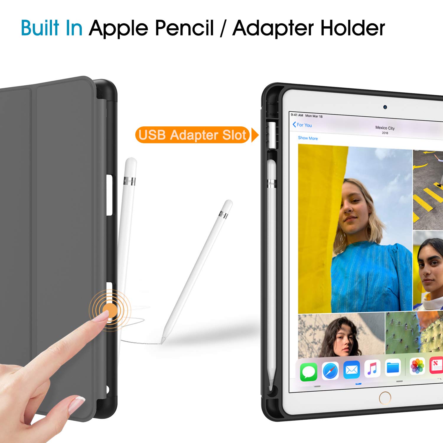 Fintie SlimShell Case for iPad Air 3rd Gen 10.5" 2019 / iPad Pro 10.5 Inch 2017 with Built-in Pencil Holder - Lightweight Smart Stand Soft TPU Back Cover, Auto Wake/Sleep (Composition Book)