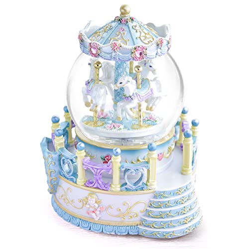 Carousel Horse Music Box Gifts - Merry Go Round Snow Globe for Girls Women Wife Mom Daughter Valentine Anniversary Christmas Birthday Present Play You are My Sunshine