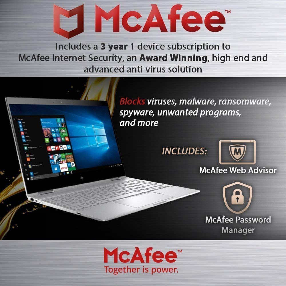 HP Spectre x360 13t (10th Gen Intel i7-1065G7, 4K AMOLED, 16GB, Precision, WiFi 6 AX, with Stylus Pen, 2-in-1, B&O, 3 Years McAfee Security, Windows 10 PRO, Warranty) Nightfall Black