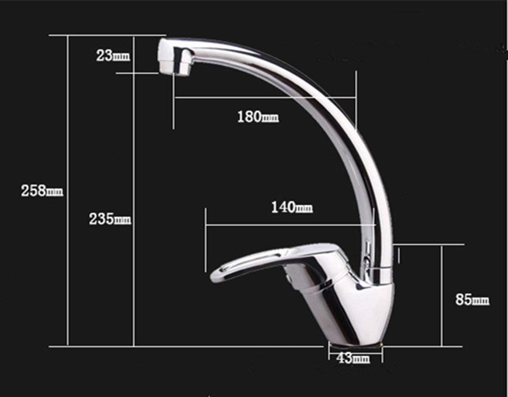Bathtub Faucet 360 Degree Swivel Kitchen Sink Faucet Brass Single Hole Long Spout Cold & Hot Water Tap