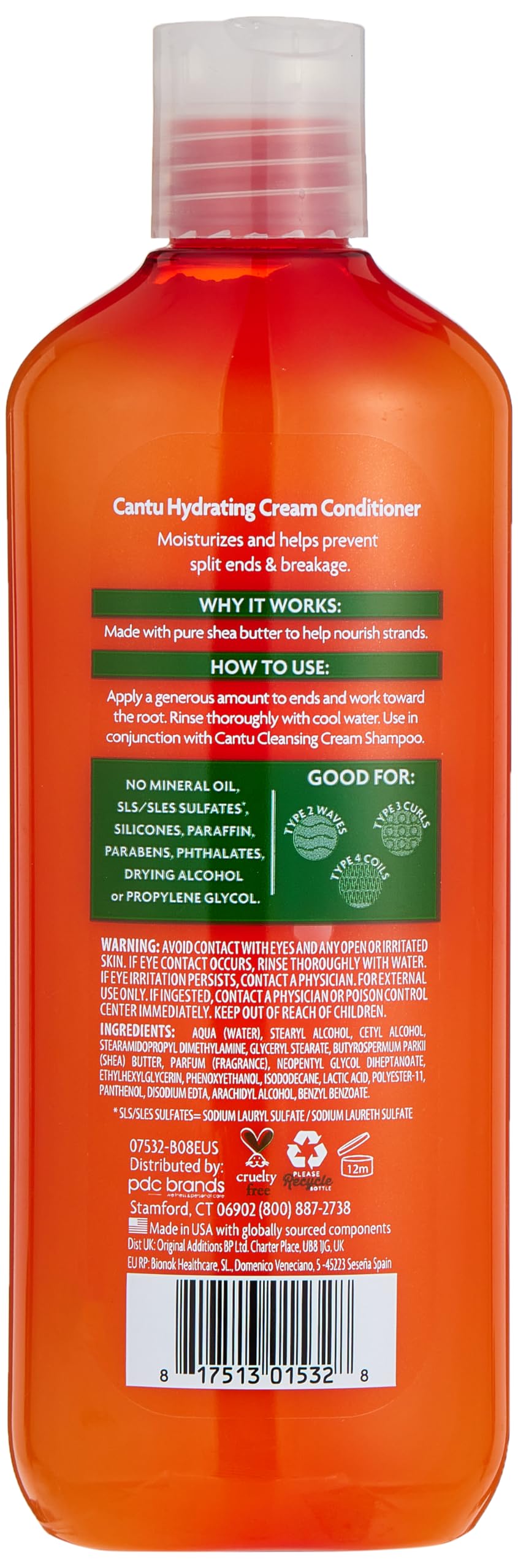 Cantu Natural Hair Conditioner Hydrating (Sulfate-Free), 13.5 Ounce (Pack of 2)