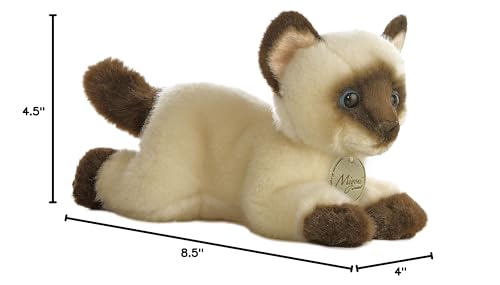 Aurora® Adorable Miyoni® Siamese Cat Stuffed Animal - Lifelike Detail - Cherished Companionship - Brown 8 Inches