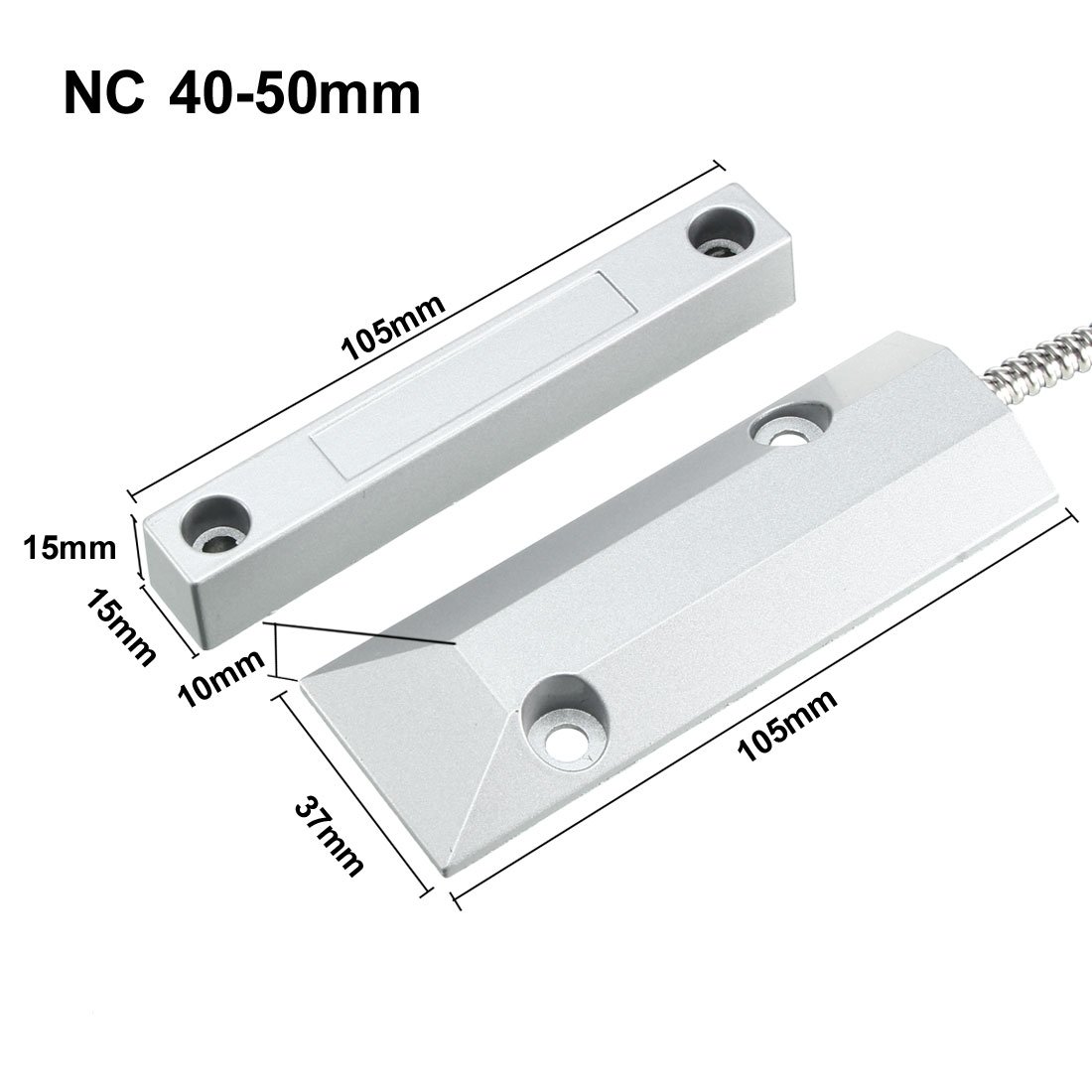 uxcell Rolling Door Contact Magnetic Reed Switch Alarm with 2 Wires for N.C. Applications OH-55