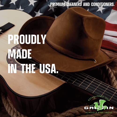 Griffin Western Exotic Leather Conditioner (8 oz.) - Non-Toxic Formula for Cowboy Boots, Snakeskin, Alligator, Crocodile, Leather Apparel and More! - Made in The USA Brown