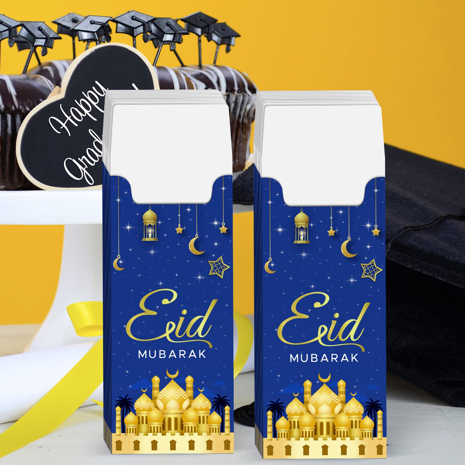 50 Pieces Ramadan Eid Mubarak Silverware Bags Eid al-Adha Utensil Cutlery Holders Muslim Home Table Decoration Eid Party Supplies