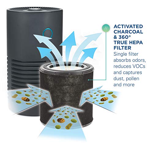 Germ Guardian True HEPA Filter Air Purifier for Home, Office, Bedrooms, Filters Allergies, Pollen, Smoke, Dust, Pet Dander, UV-C Sanitizer Eliminates Germs, Mold, Odors, Quiet 4-in-1 AC4700BDLX