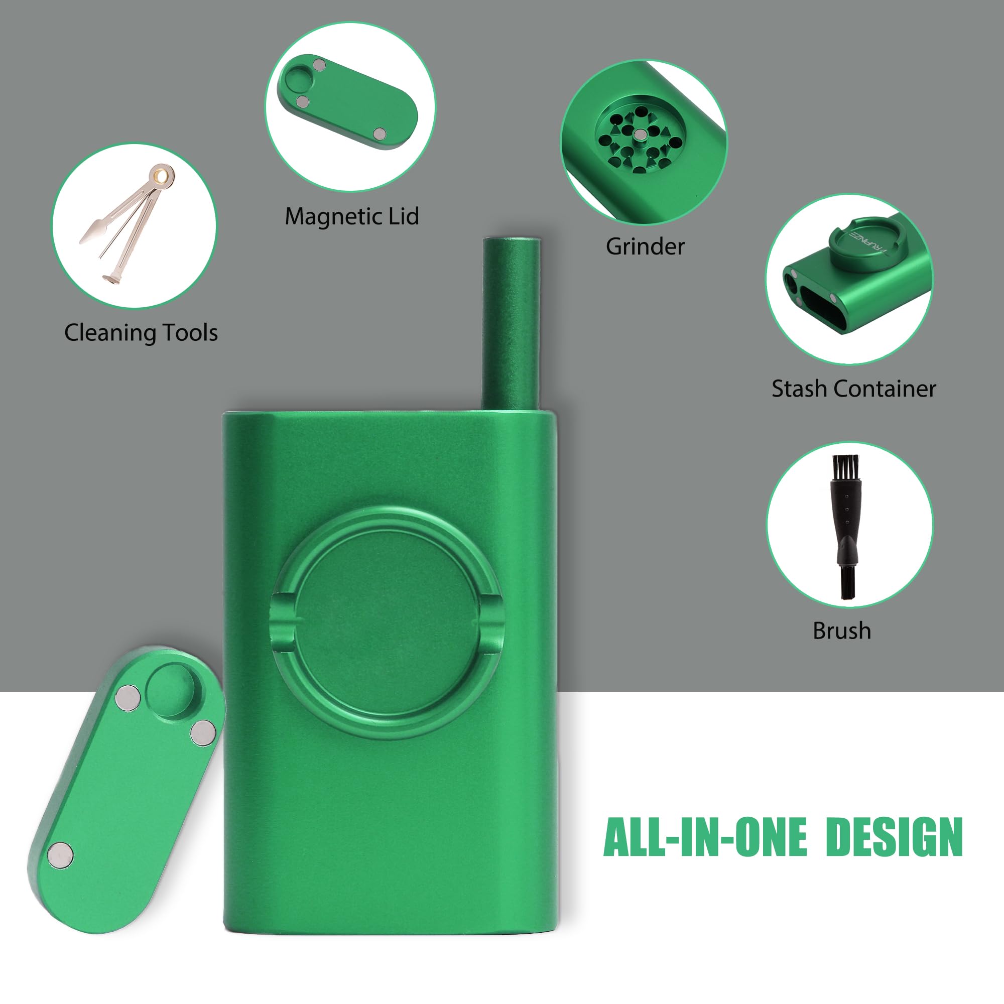 VICKDGE Portable Grinder with Large Capacity Storage Container for Kitchen, Green