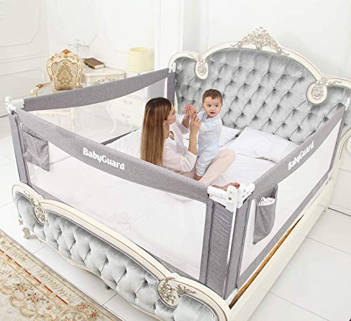 BabyGuard Bed Rails for Toddlers - Extra Long and Tall Specially Designed for Twin, Full, Queen, King & California King Bed Mattress (1 Side, 80")