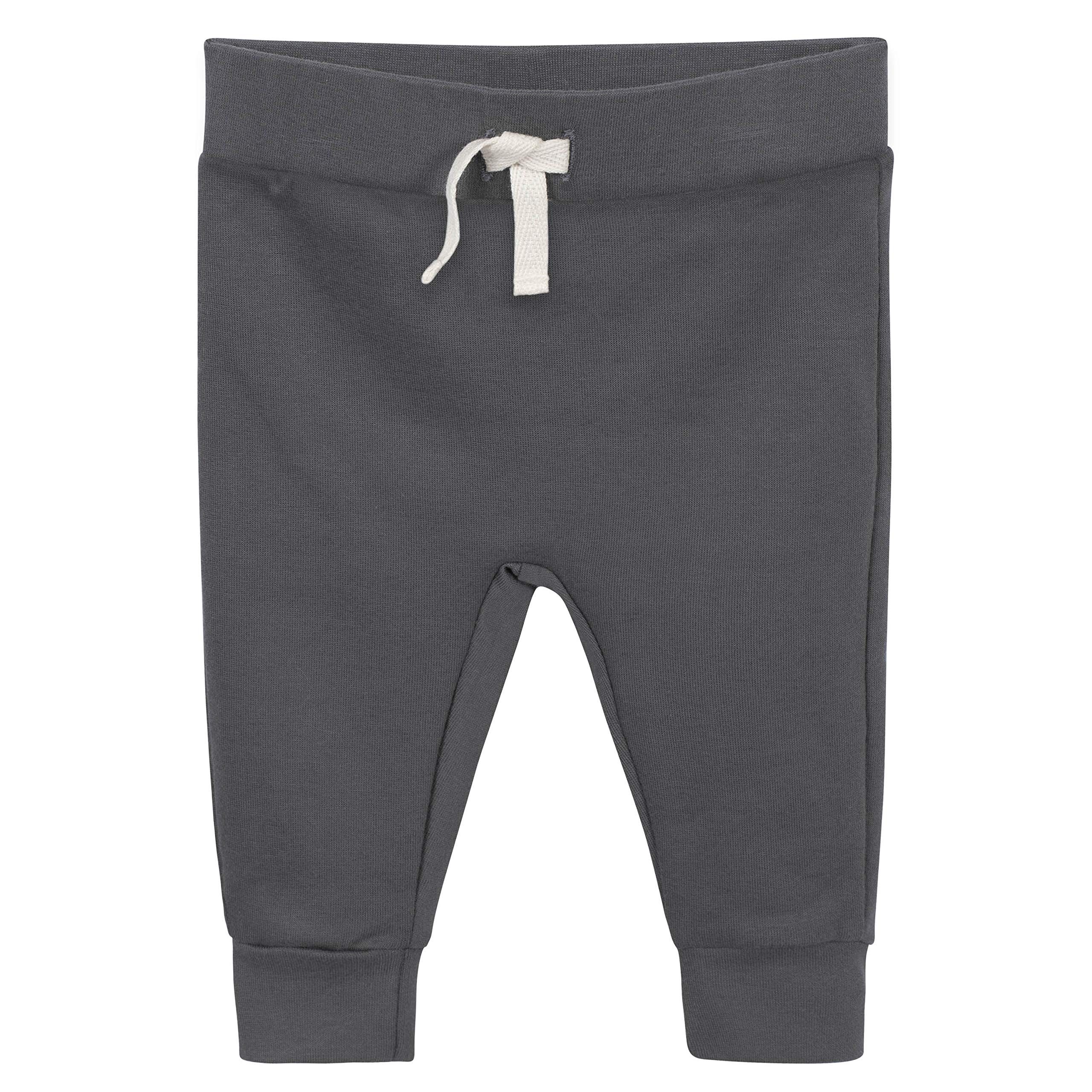 Grow by Gerber Baby Boys 2-Pack Pants, Grey, 0-3 Months