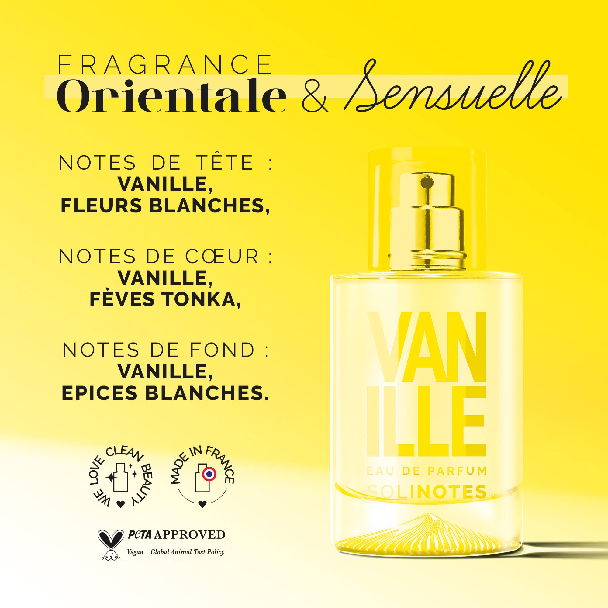 SOLINOTES Vanilla Perfume for Women - Eau De Parfum | Delicate Floral and Soothing Scent - Made in France - Vegan - 1.7 fl.oz