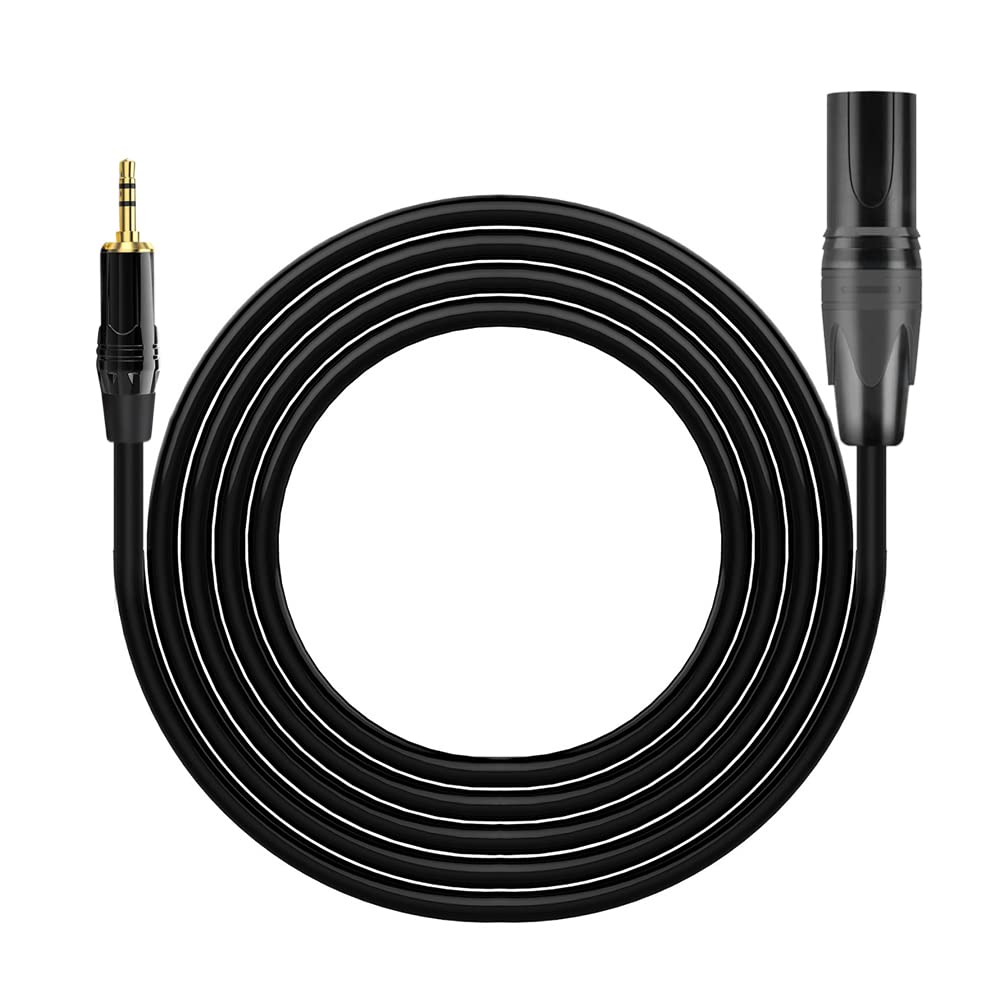 3.5mm to XLR Cable, XLR to 3.5mm Unbalanced 1/8 inch Mini Jack Stereo to XLR Male Cord Adapter - 6.6ft
