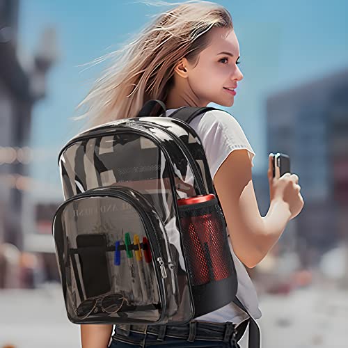 Axqcctoys TPU Clear Backpack, Stadium Approved Large Clear Backpack, Clear Backpack Heavy Duty for Stadium, Work, Travel