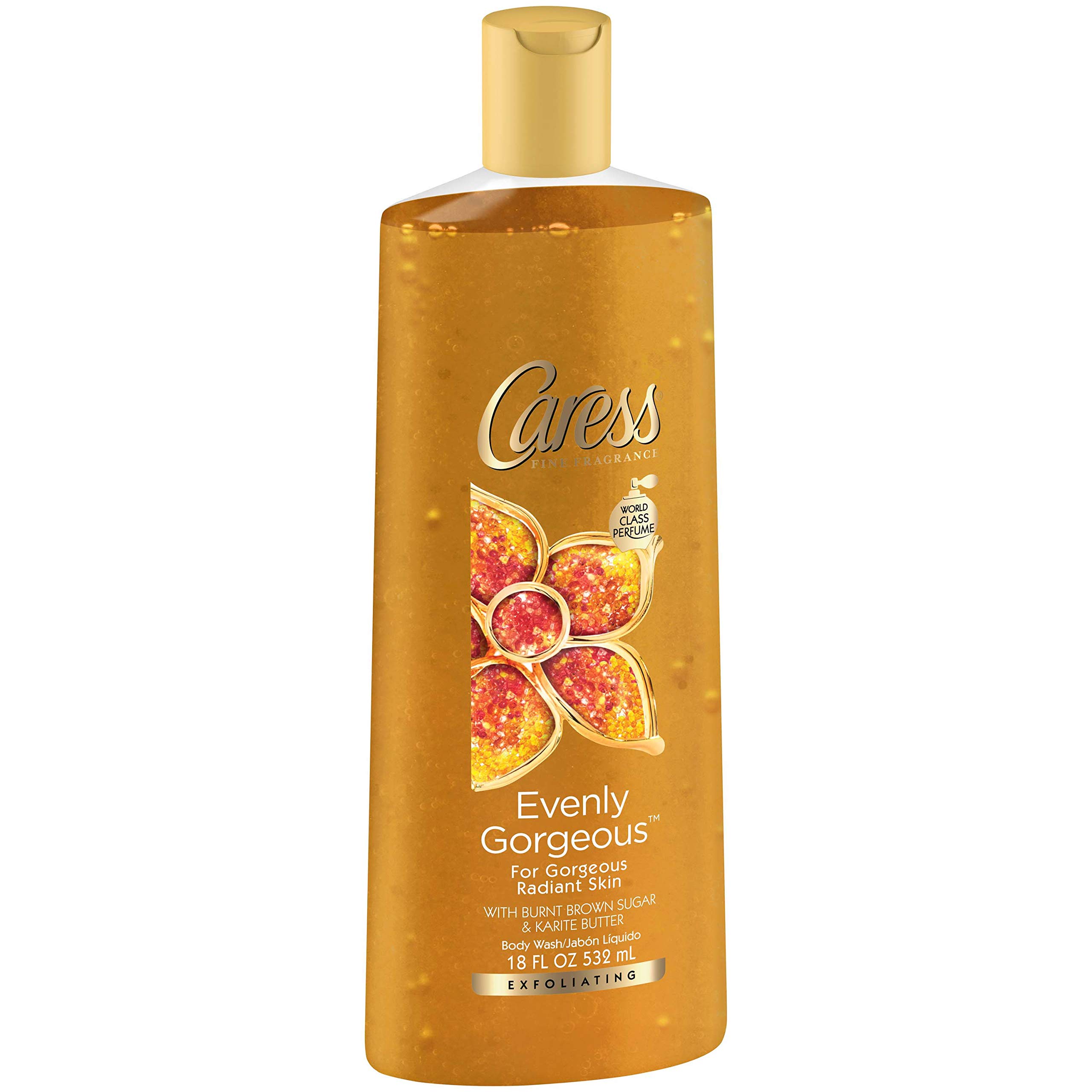 Caress Evenly Gorgeous With Burnt Brown Sugar & Karite Butter Body Wash 18 oz ( Pack of 3)