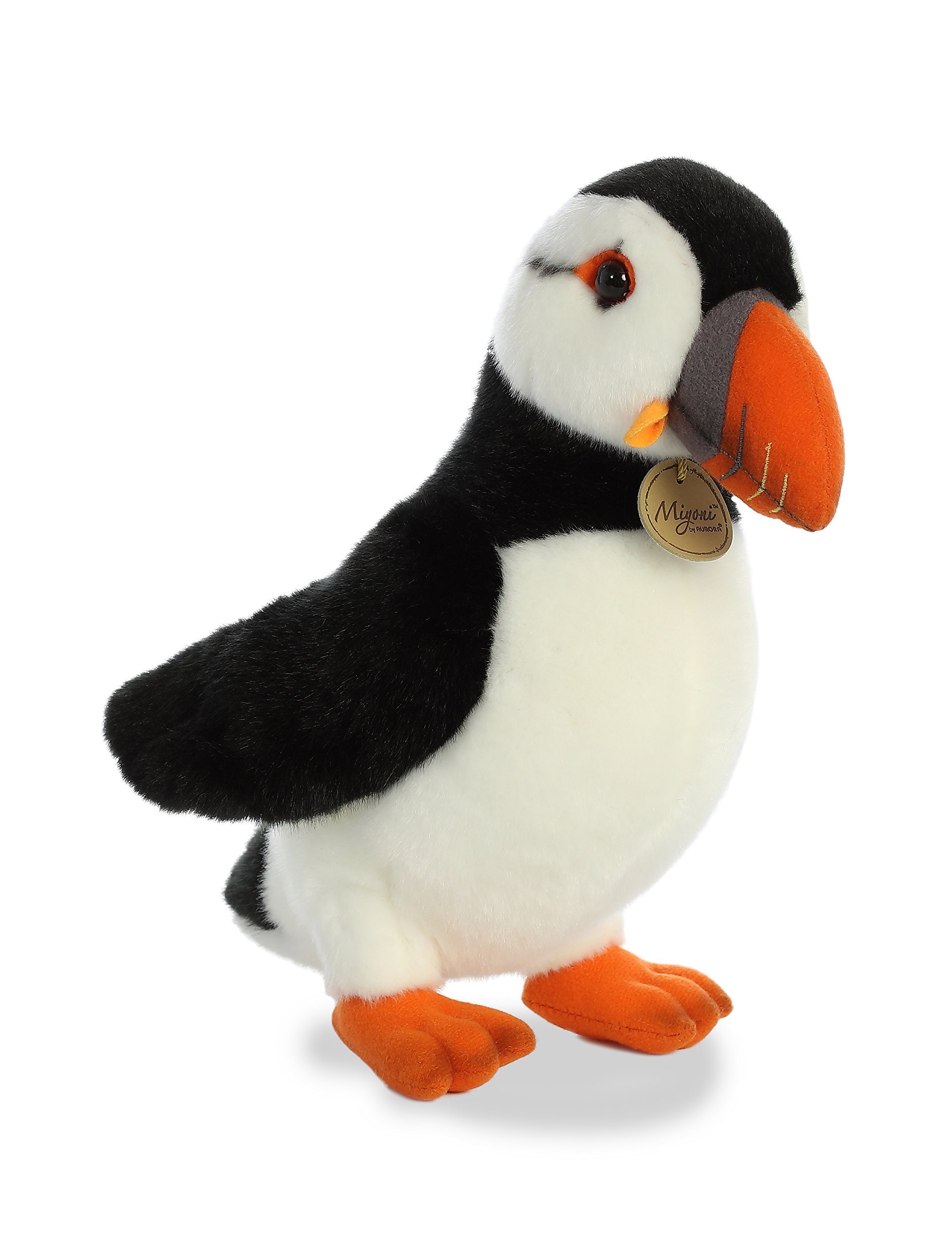 Aurora® Realistic Miyoni® Puffin Stuffed Animal - Lifelike Detail - Cherished Companionship - Black 10.5 Inches