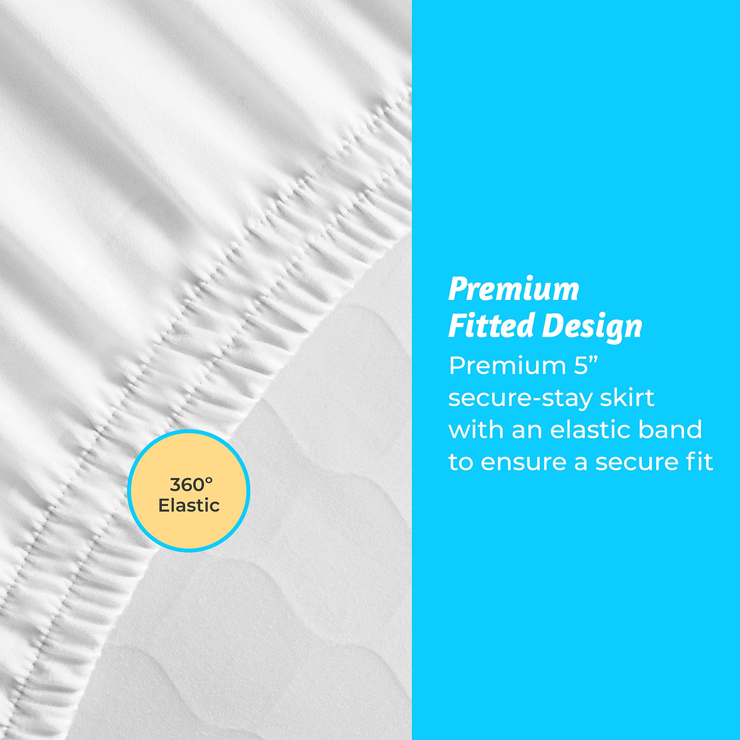Pack n Play Fitted Waterproof Mini Crib Mattress Protector | 2 Pack | 27" X 39" | Quilted Crib Mattress Cover Pad Fits Most Pack n Plays, Mini Crib, Playards and Foldable Mattresses