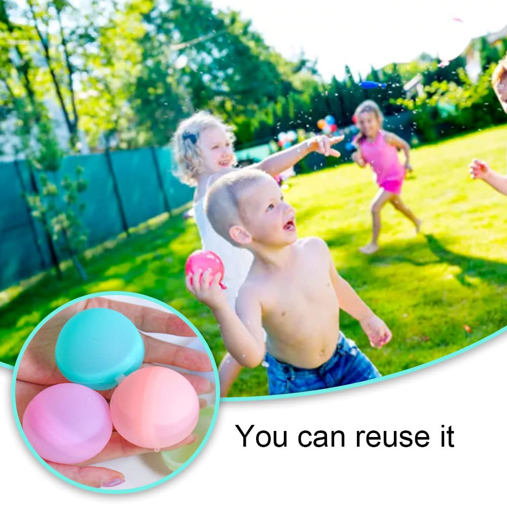 3 Pcs Water Bomb Splash Balls Quick Fill Water Balloons Reusable Refillable Waterfall Balls for Kids Adults Outdoor Activities
