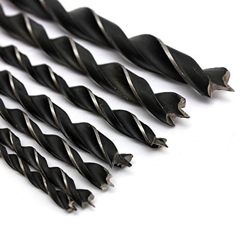 7 Pieces - 12" Extra Long Brad Point Drill Bits 1/8 3/16 1/4 5/16 3/8 1/2 7/16 ½ - 3/8 Shank Fit Dewalt Makita Ryobi Milwaukee Power Drill etc