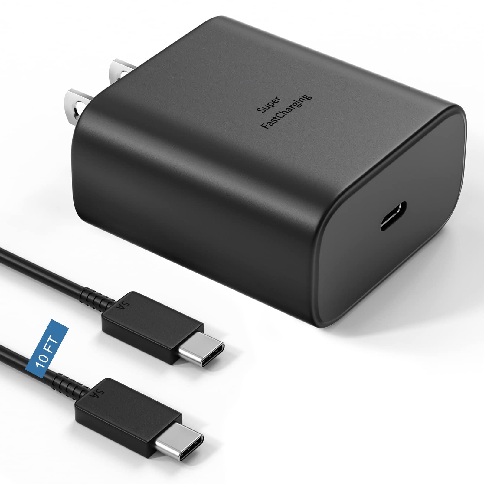 45W Super Fast USB C Wall Charger with 10ft Type C Long Fast Charging Cable for Galaxy S23 Ultra/S23/S22 Ultra/S22 Plus/S22/S21 Ultra/S21+/S20 Ultra/Note 20/Note 10+, Galaxy Tab