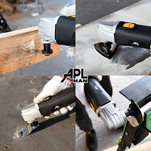 APLMAN Multi Purpose Oscillating Tool, 1.6-Amp Oscillating Multi Tool with 3.2°Oscillation Angle, Single Speed and 8 Pcs Accessories,Carrying Box