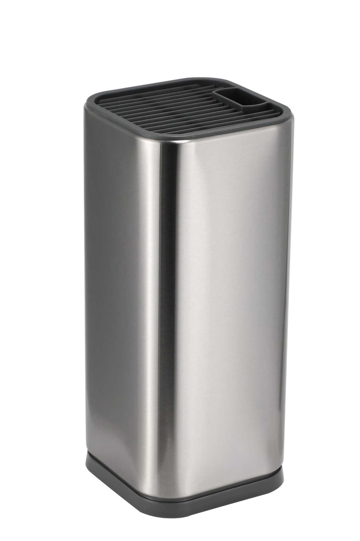 Dura Living Universal Knife Block Holder, Stainless Steel Knife Stand Without Knives, Safe Space Saver Stable Knife Storage with Scissors Slot, Detachable for Easy Cleaning, Kitchen Organizer, Silver