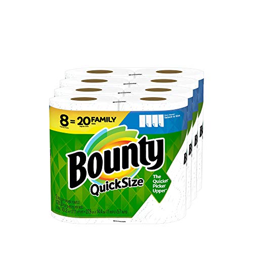 Arm & Hammer 33200-01001 Powder Laundry Detergent, Crisp Clean, 18lb Pail and Bounty Quick Size Paper Towels, White, 8 Family Rolls = 20 Regular Rolls (Packaging May Vary)