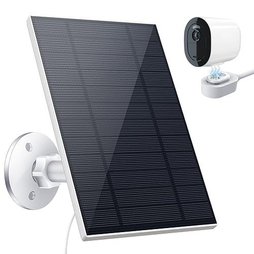 5W Solar Panel for Arlo Go 2, Arlo Pro 3 Floodlight, Arlo Pro 3, Arlo Pro 4, Arlo Ultra and Arlo Ultra 2 Cameras, Weather Resistant,360° Adjustable Easy Install Arlo Solar Panel Charger(1PC)