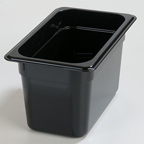 Carlisle FoodService Products 3068203 StorPlus Fourth Size Food Pan, Polycarbonate, 6" Deep, Black