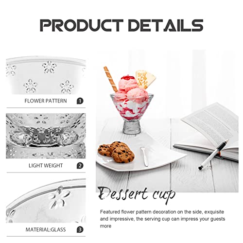 Angoily Glass Dessert Cups Dessert Cups Footed Glass Dessert Bowls Cups Ice Cream Goblets Trifle Tasters Salad Cocktail Glass Appetizer Cups for Pudding Yogurt Cupcake Trifle Bowl