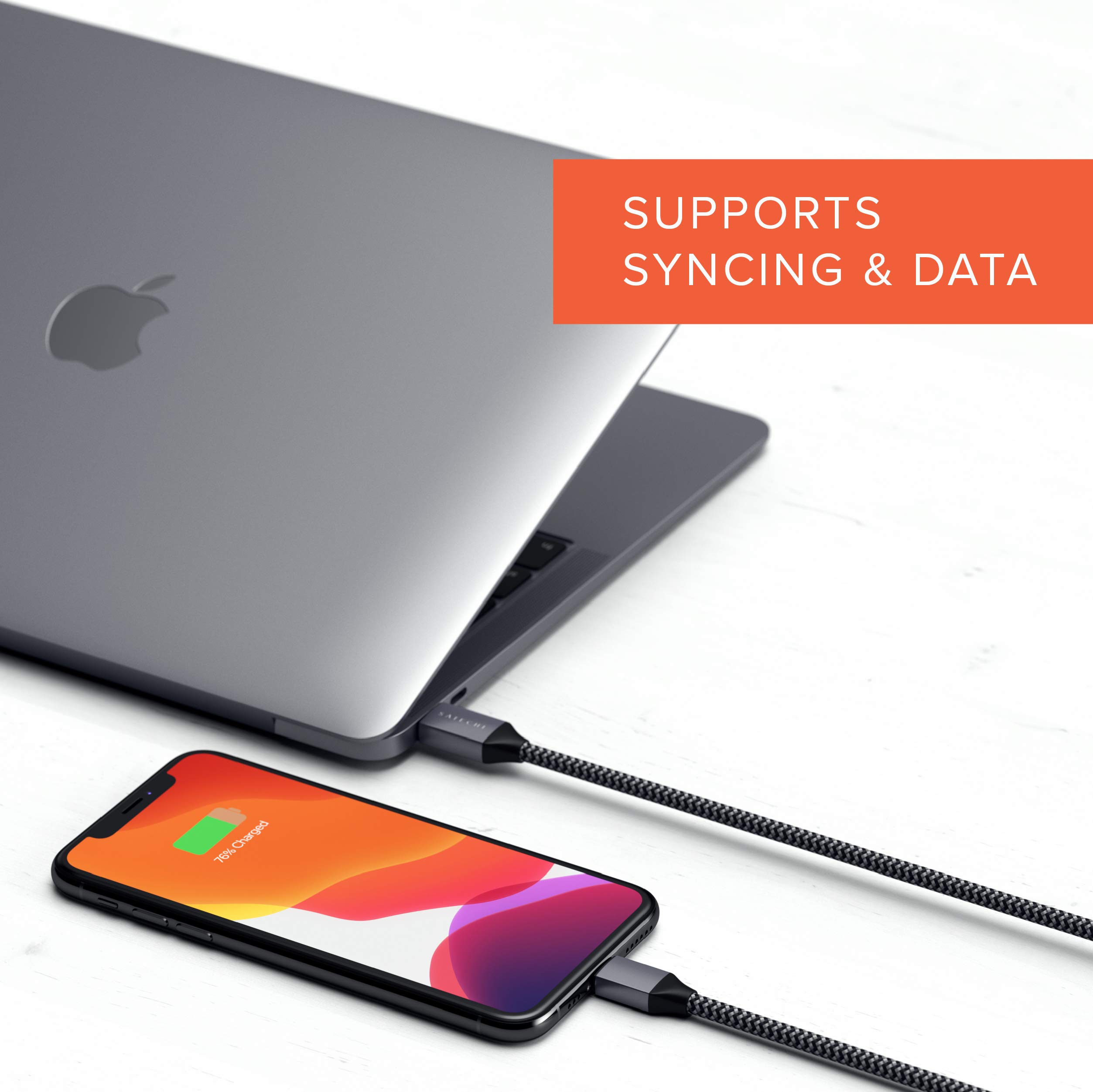 Satechi USB C to Lightning Cable – Apple MFi Certified – iPhone Fast Charging Cable – for iPhone 14 Pro/14/14 Plus, iPhone 13 Pro Max/13 Pro/13/13 Mini, AirPods Pro, AirPods 3/2/1 (6ft/2m)