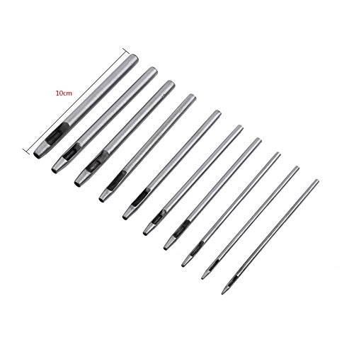 Punch Leather Tool Round Hollow Puncher Hole Craft Set for Leathercraft Belt 0.5-5mm