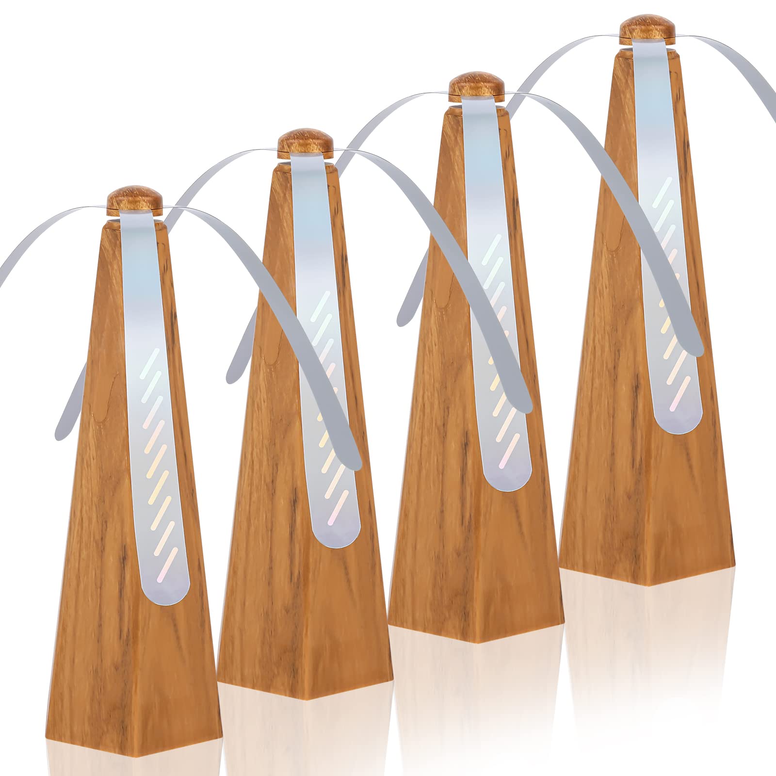 4 Pack Fly Fan for Tables Portable Fly Fan Keep for Your Food Clean Meal Table Fly Fan for Outdoor Indoor Picnic Dinner Classroom(Wood Grain)