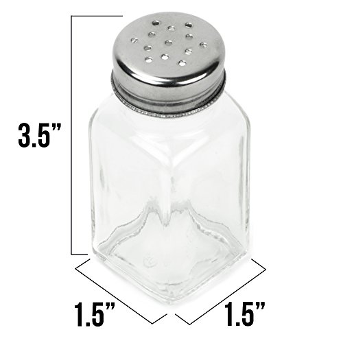 Back of House Ltd. Salt & Pepper, Spices, Seasonings Shakers - Stainless Steel & Glass Restaurant Home Kitchen - 12 Standard