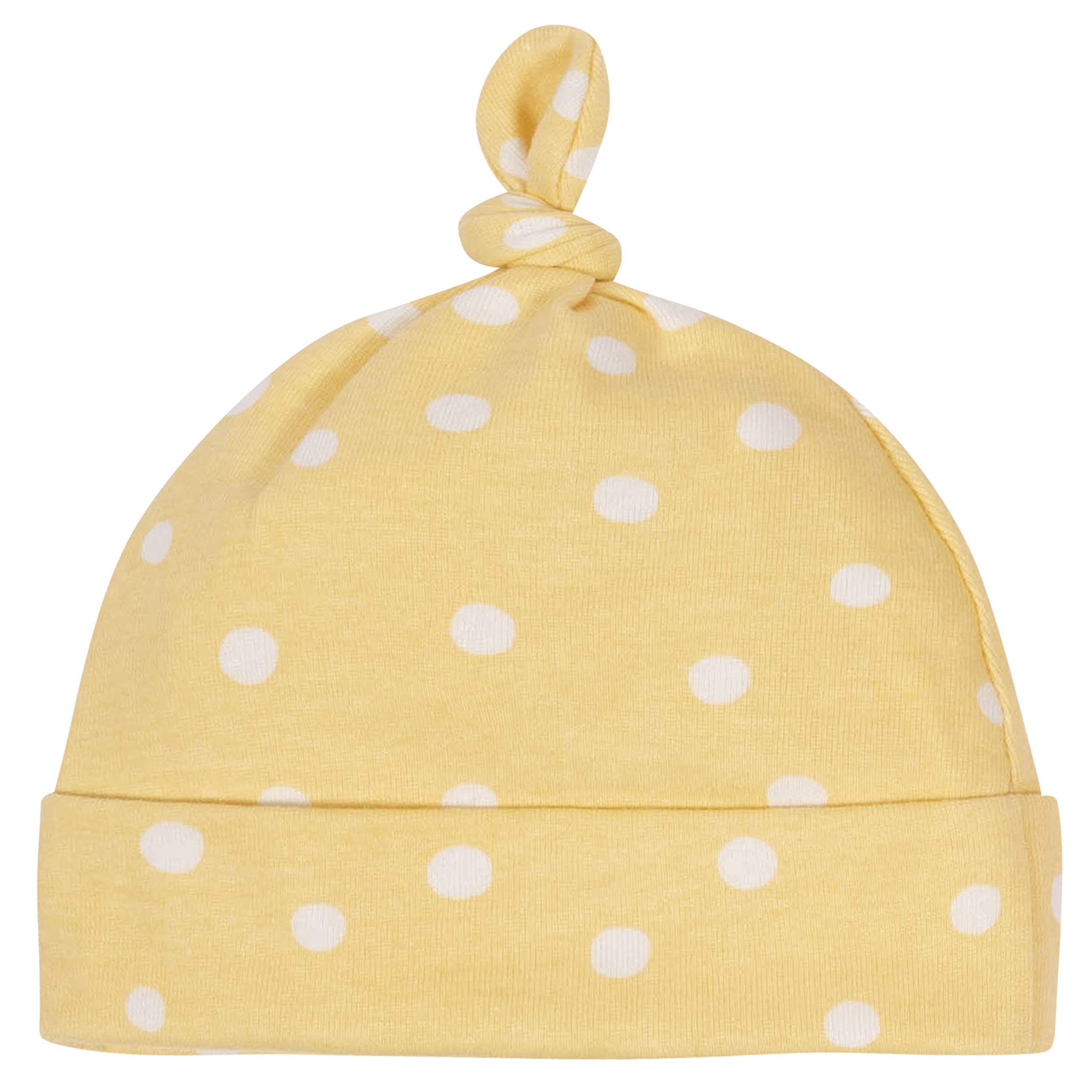Grow by Gerber Baby Girls 4-Pack Caps, Orange/Yellow/Green/Ivory, Newborn