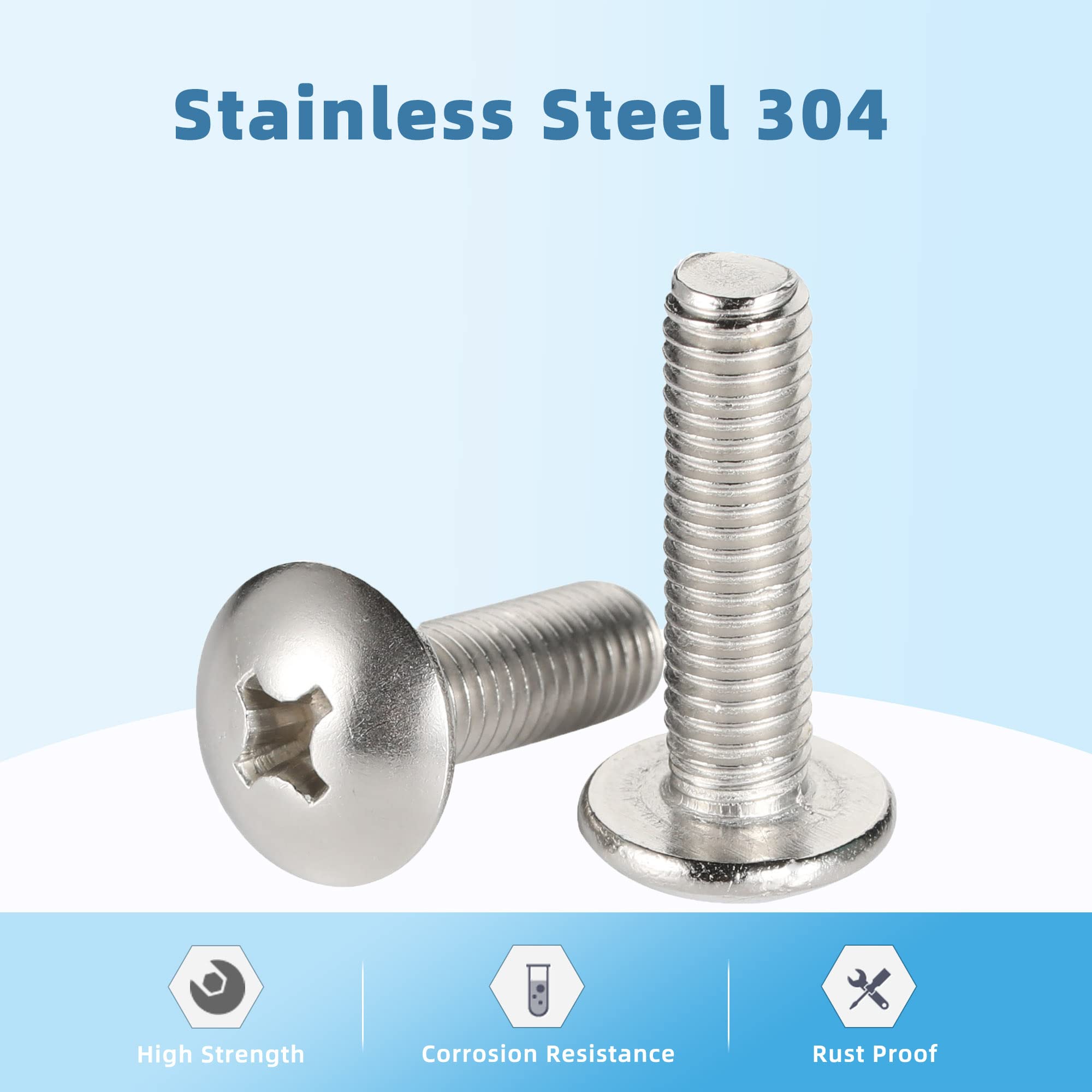M4 x 25mm Truss Head Machine Screws for Cabinet Drawer Knob Pull Handle, Stainless Steel 18-8 (304), Bright Finish, 40 PCS