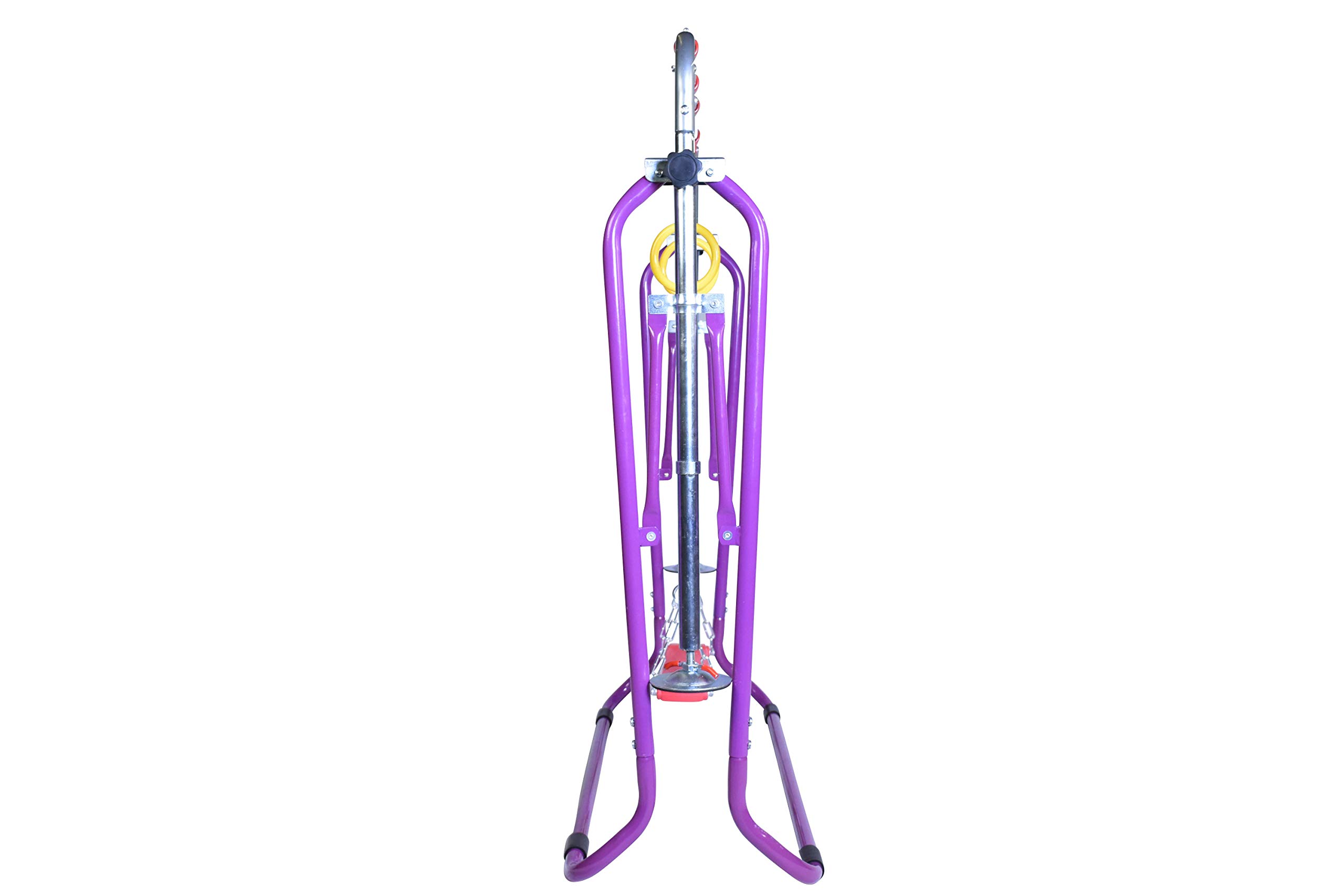 5 Star TD Gymnastics Bar Horizontal Kip Bar w 2x6 Tri Fold Mat Junior Training Adjustable Height Jungle Gym Children Training Monkey Bars Climbing Tower Playground Balance Bar Gymnasts (Purple)