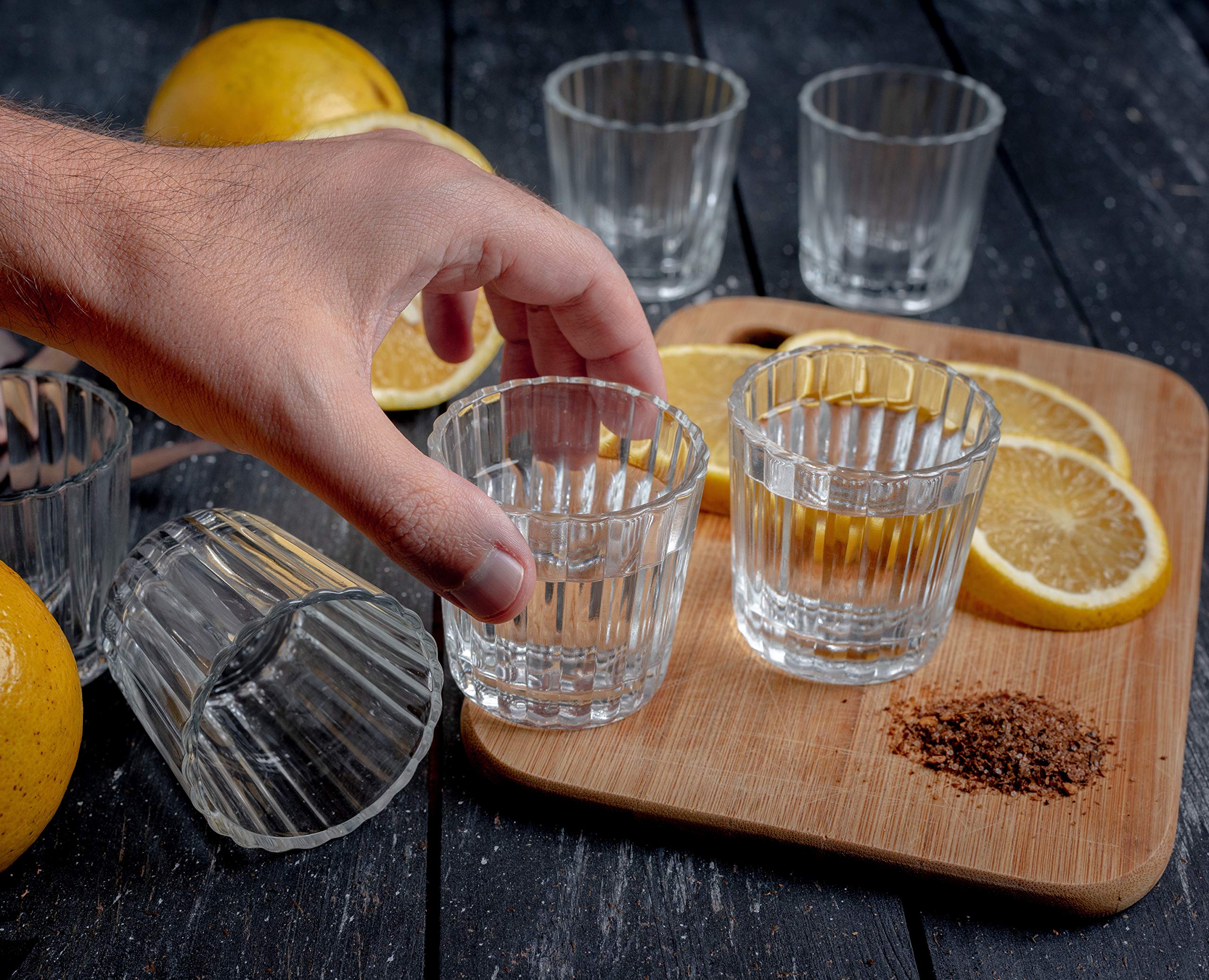 3BL Endurance Tequila/Mezcal Shot Glasses, SET OF SIX, Double Shot Size (2.7 oz)