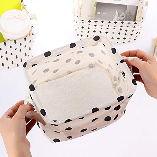 HomeDo Foldable Storage Cube Basket Bins Organizer for Kids Room, Bathroom, Nursery Shelf Basket, Desks, Baby Gift Baskets for Toys, Books, Socks, Makeup, Clothes (Black-4Pack, 8.5"x5.2"x6.5")