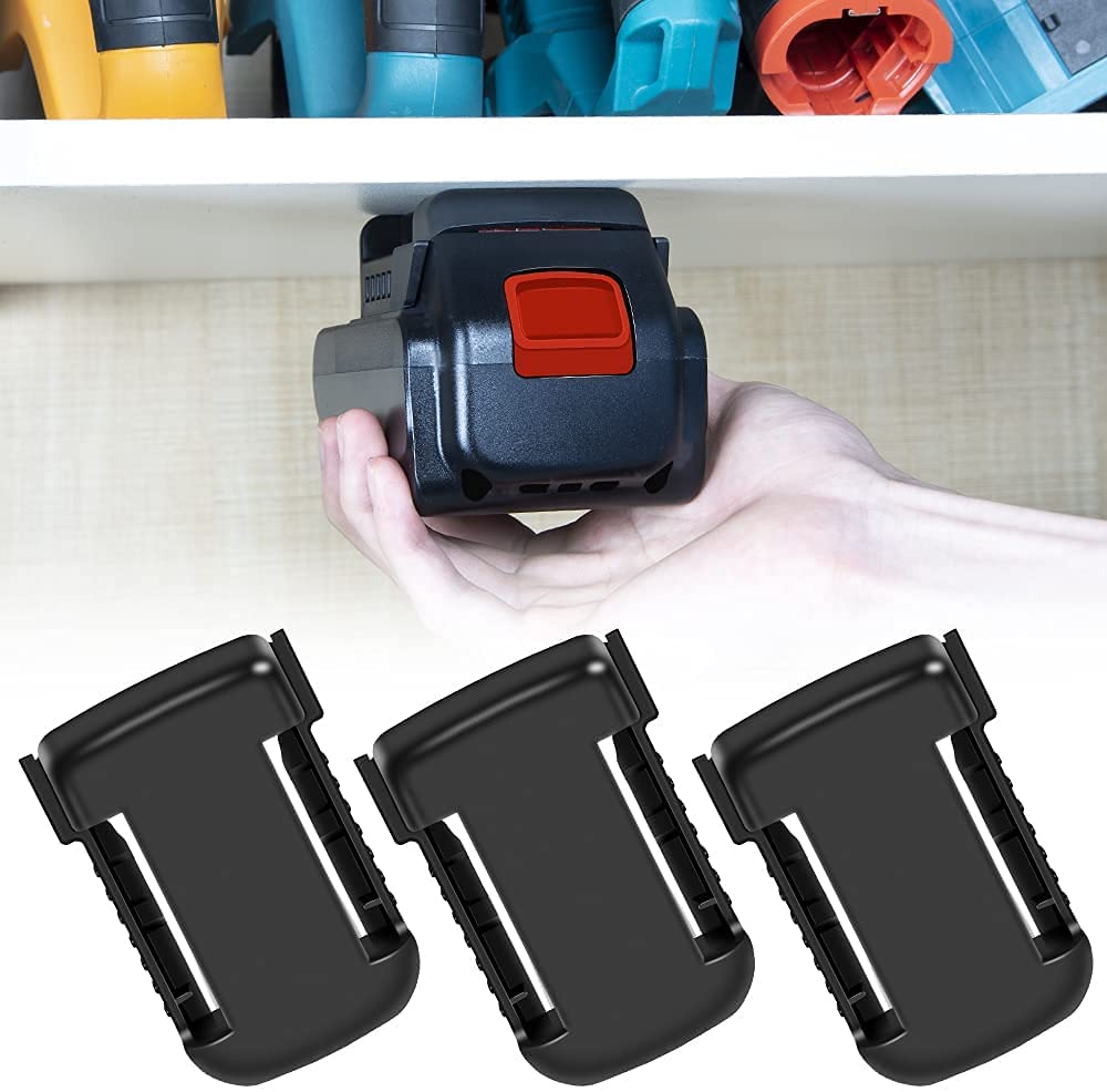 5Pcs M&B18v Battery Holder, Battery Mount for Makita/Bosch 14.4V 18V Lithium Ion Dock Holder Power Wheels, Caapmony Wall Mount fit for BL1430 BL1850 and for Bosch BAT609 BAT618G Li-ion Battery