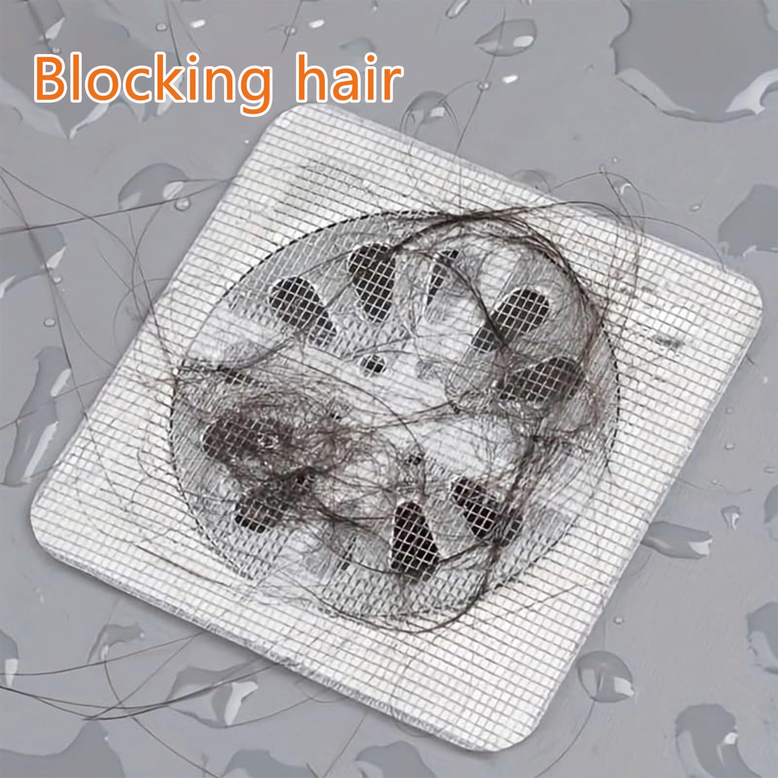 50Pack Disposable Shower Drain Hair Catcher 4" X 4" Drain Hair Catcher Mesh Stickers Shower Drain Mesh Stickers for Bathroom Accessories, Kitchen, Sink, Bathtub