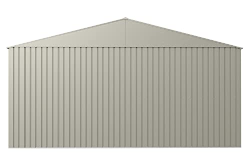 Arrow Shed Elite 14' x 16' Outdoor Lockable Gable Roof Steel Storage Shed Building, Cool Grey