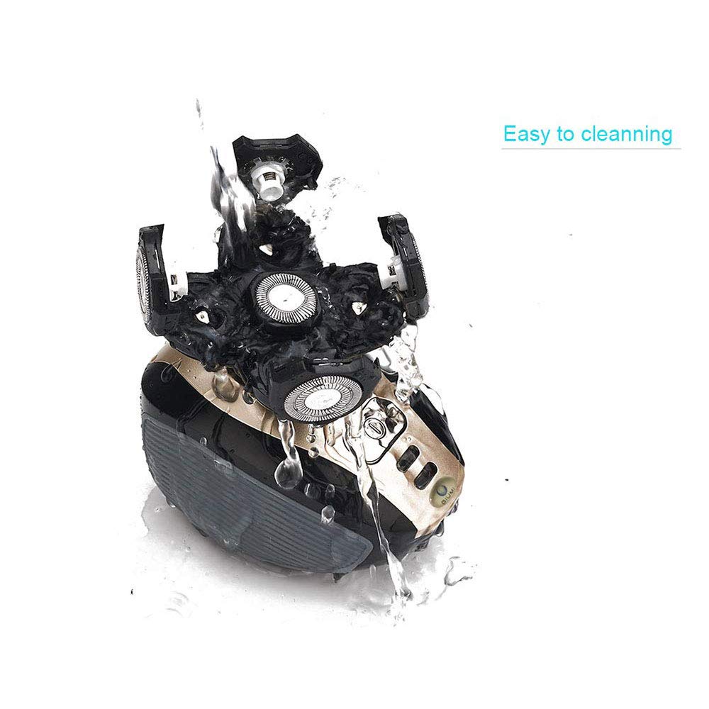 Men's 5 in 1 5D Electric Rotary Razor Rechargeable Waterproof Five-Headed Beard, Hair Razor for a Perfect Bald Look, Cordless and USB Rechargeable