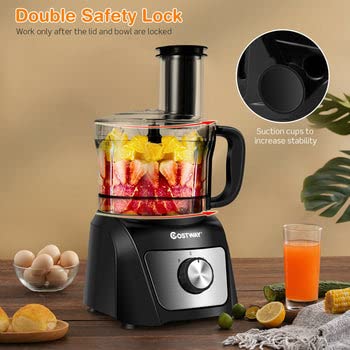 6 Cup Food Processor 500W Variable Speed Blender with 3 blades