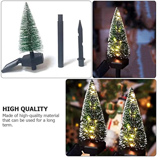 balacoo 2pcs Solar Christmas Tree Lamp Christmas Tree Garden Stake Christmas Solar Lights Outdoor Stakes Lights Landscape Pine Trees Lighting for Home Lawn Yard Patio Pathway Green