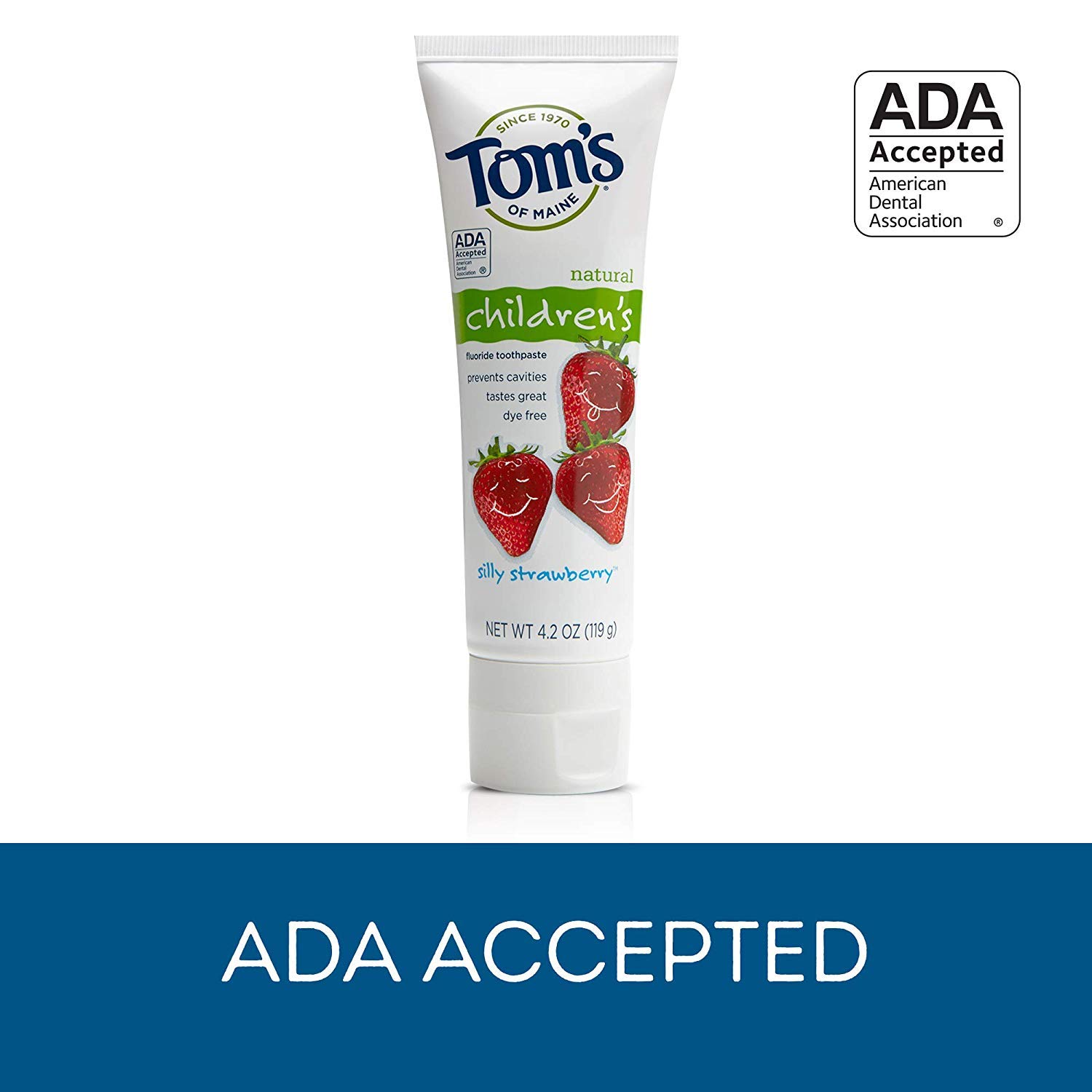 Tom's of Maine Children's Natural Fluoride Toothpaste, Silly Strawberry 4.2 oz (Pack of 6)