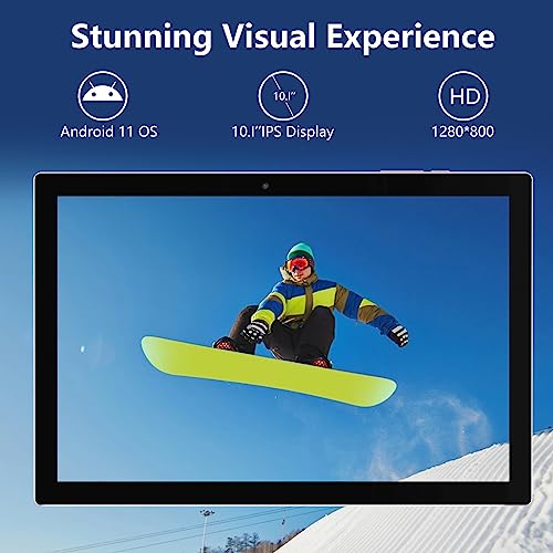Android 11 Tablet 10.1 Inch Tablets, 2023 Upgraded 2 in 1 Tablet with Keyboard, Include Mouse/Case/Stylus/Tempered Film, 4GB RAM+64GB ROM(Max 512GB), 8MP Camera 6000mAh Battery 10" FHD Android 11 Tab